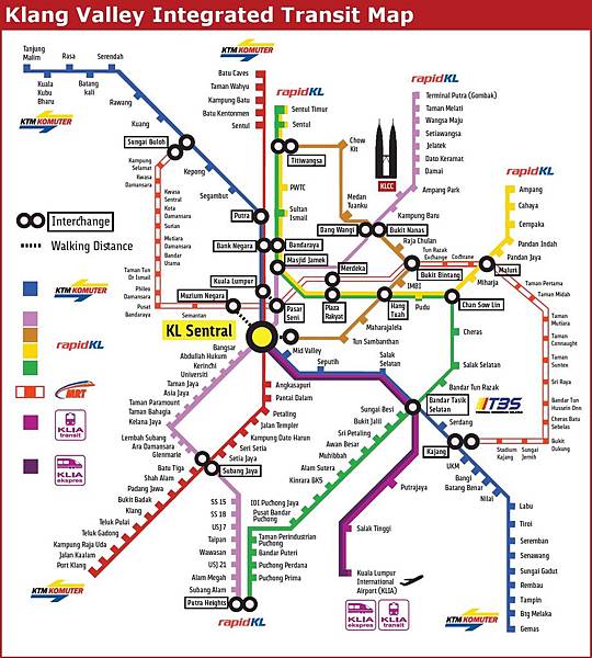 馬來西亞吉隆坡捷運地鐵路線圖下載Kuala Lumpur(KL)MRT LRT Train Map,Klang Valley ...