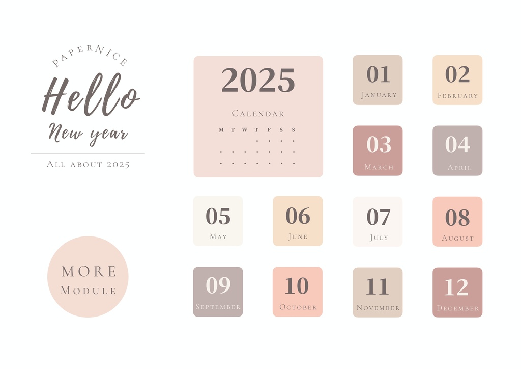2025年(114年)空白行事曆表格免費pdf下載，莫蘭迪質感色系必收藏｜大學生、高中生、上班族必備 @ 潮流、美妝、消費 創造個人化風格的女性社群 PIXstyleMe