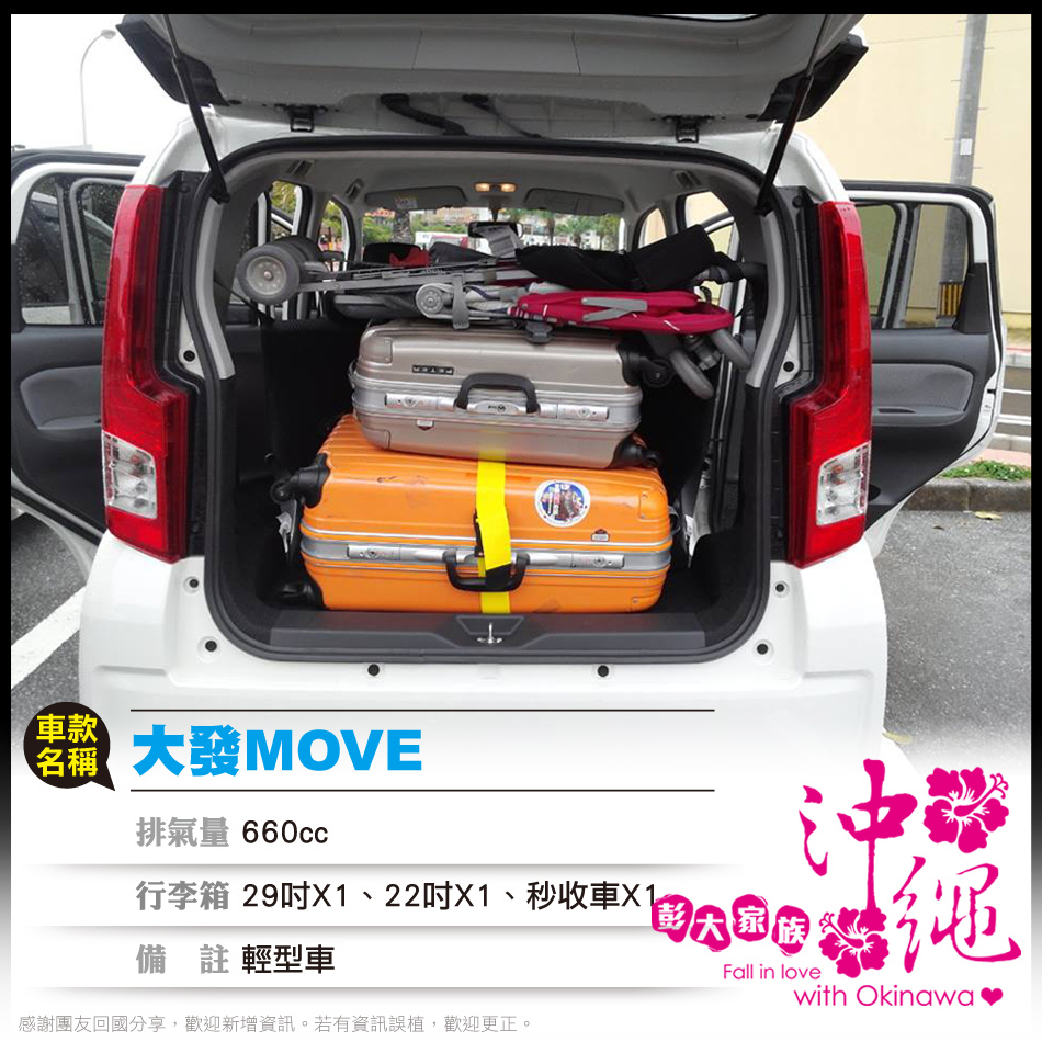 沖繩租車後車廂大解密 - 大發MOVE後座安裝22吋和29吋及一部秒收車.jpg－沖繩 彭大家族 的相簿｜痞客邦 PIXNET