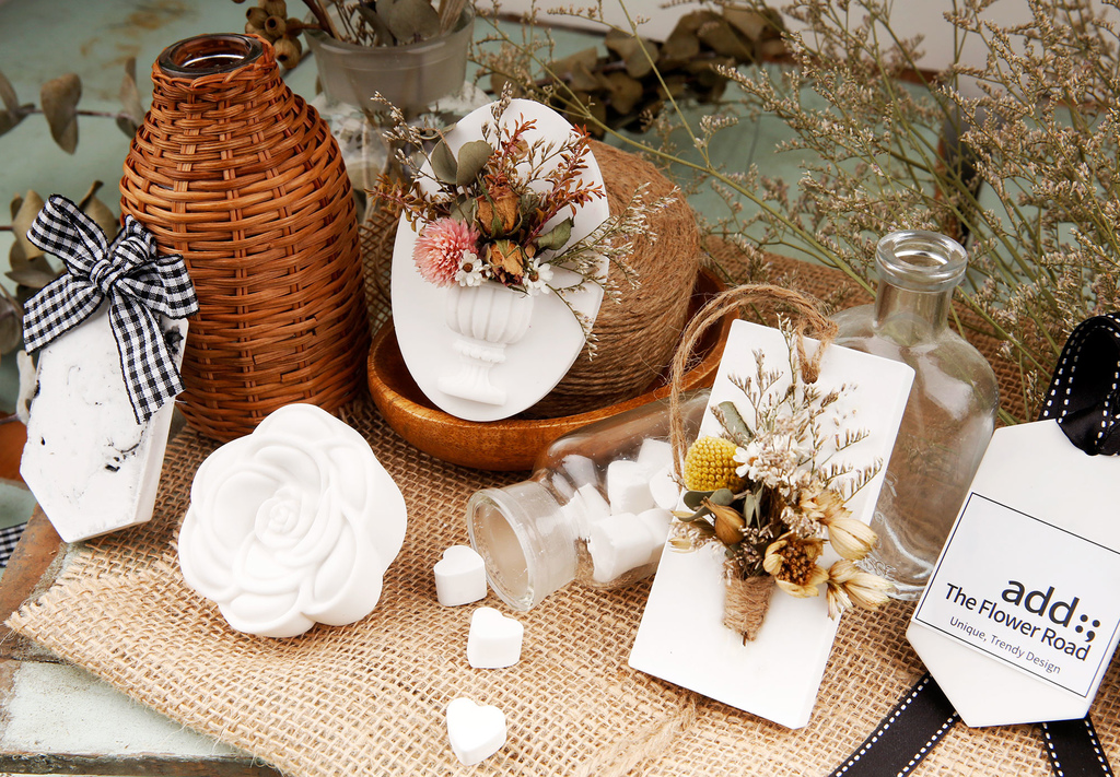 [蠟燭教學] The Flower Road。乾燥花擴香石膏。四種成品一日手作DIY體驗課程